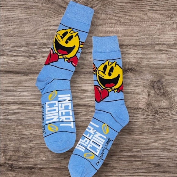 Pac-Man | Underwear & Socks | Pacman Blue Novelty Socks Nwt | Poshmark